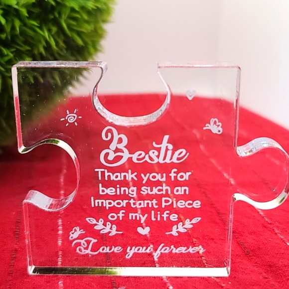 Art | Inspiration Table Sign Bestie Clear Acrylic Nwt Gift Office Bff ...